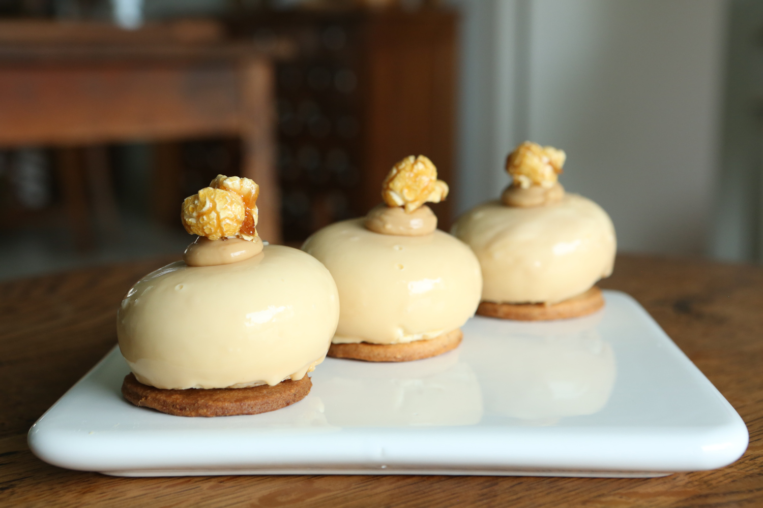 Entremet Pop Corn Caramel et Pommes - Les Assiettes à Dessert
